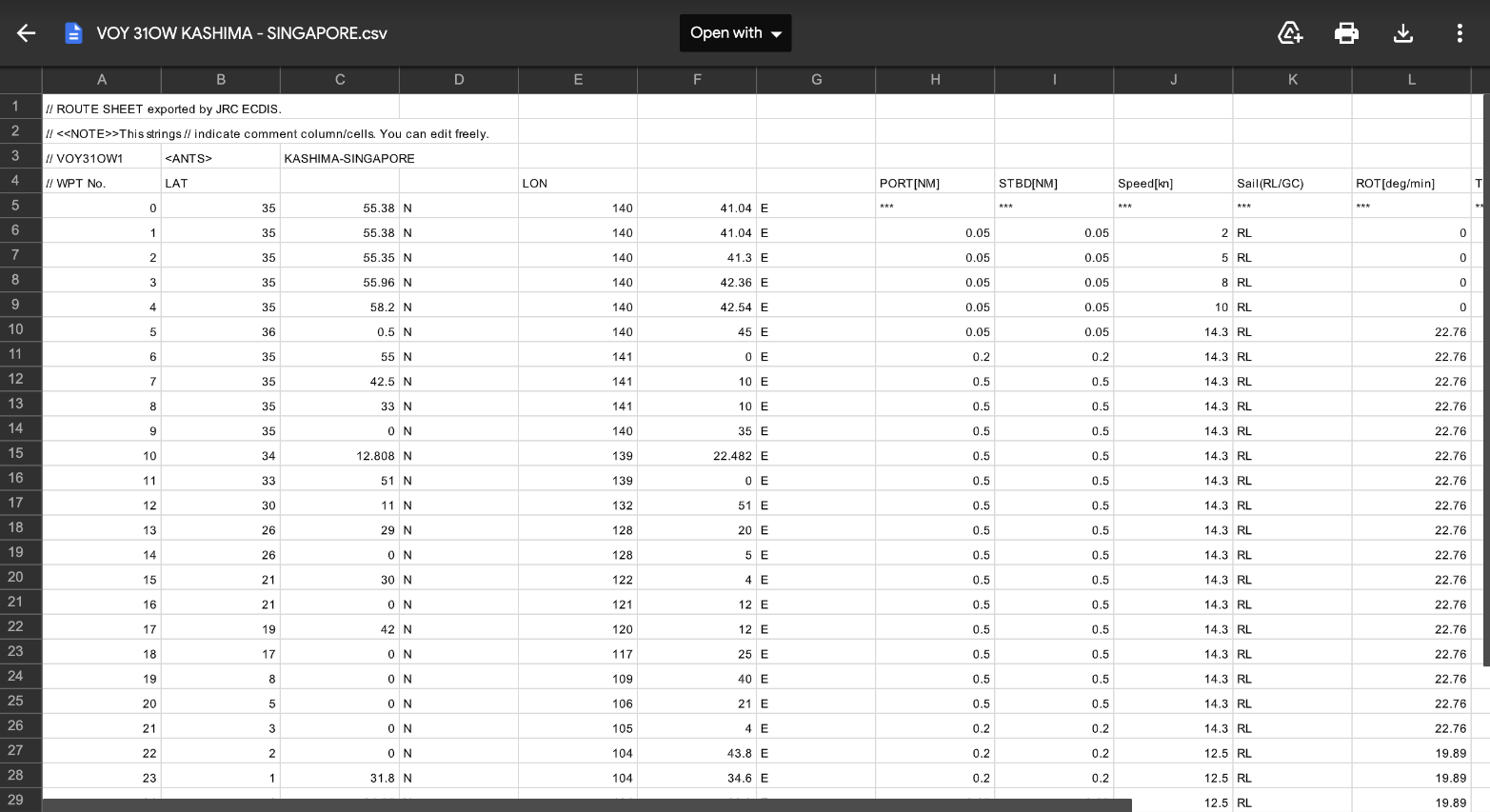 Passage Plan Guide Message Template - WNI Navigation Guide
